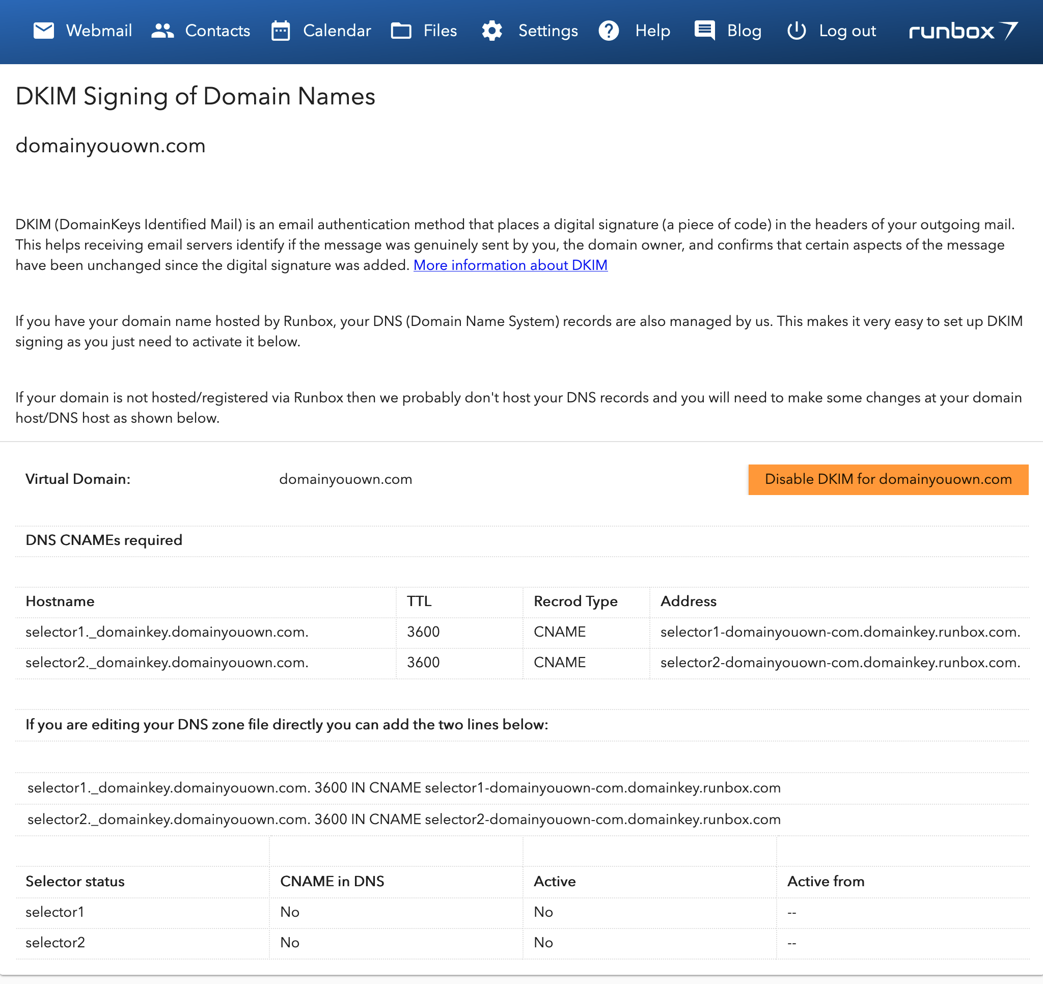 DKIM signing - Runbox HelpRunbox Help